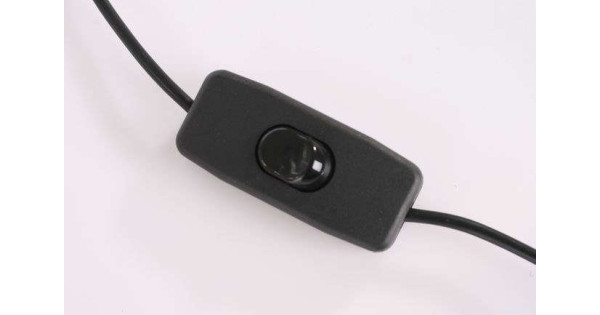 220V strāvas vads ar slēdzi (Melns)